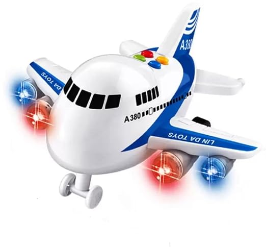 LUMO Friction Powered Airplane with Flashing Lights & Music Toy